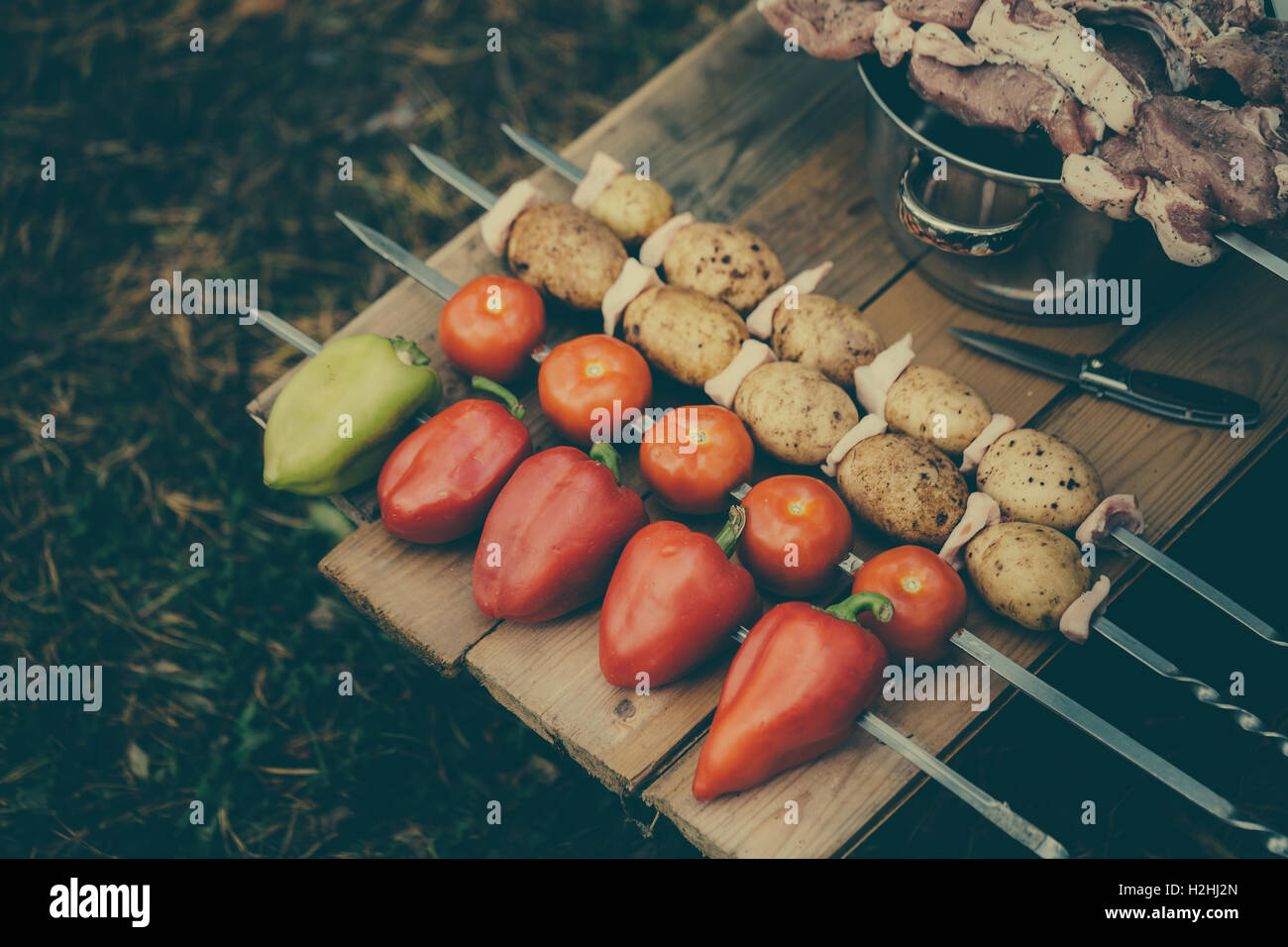 Vegetables and meat are ready for cooking Stock Photo - Alamy