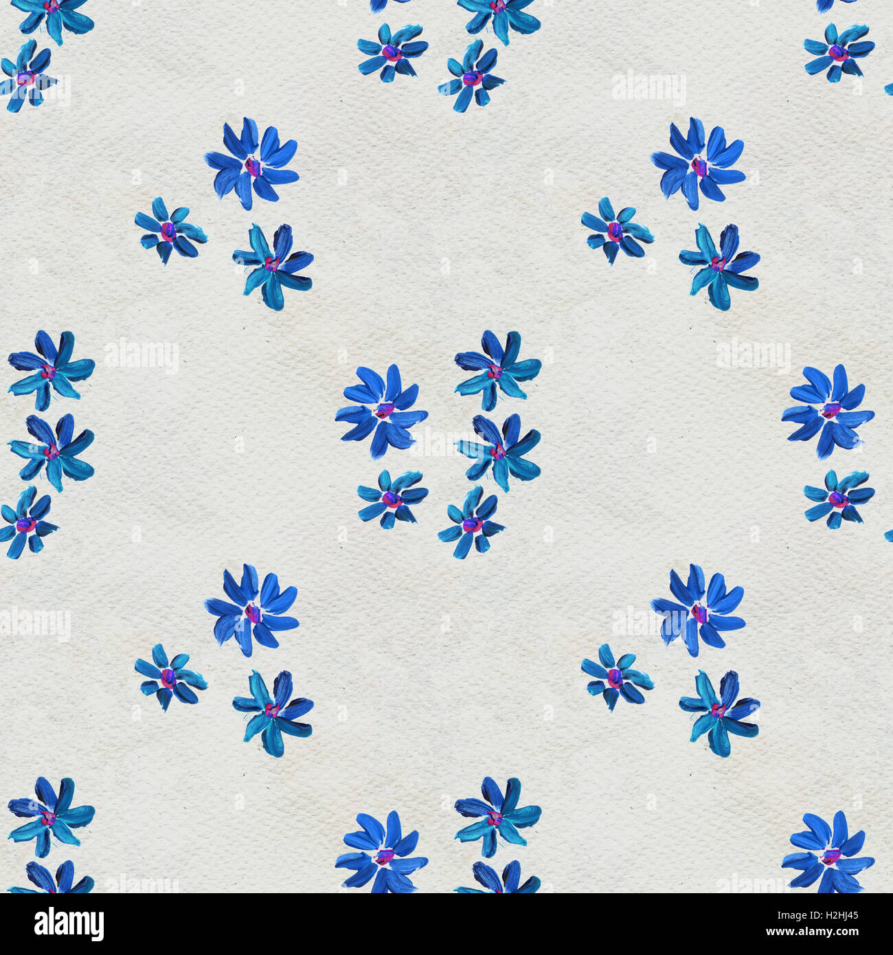 Seamless pattern with blue flowers Stock Photo - Alamy