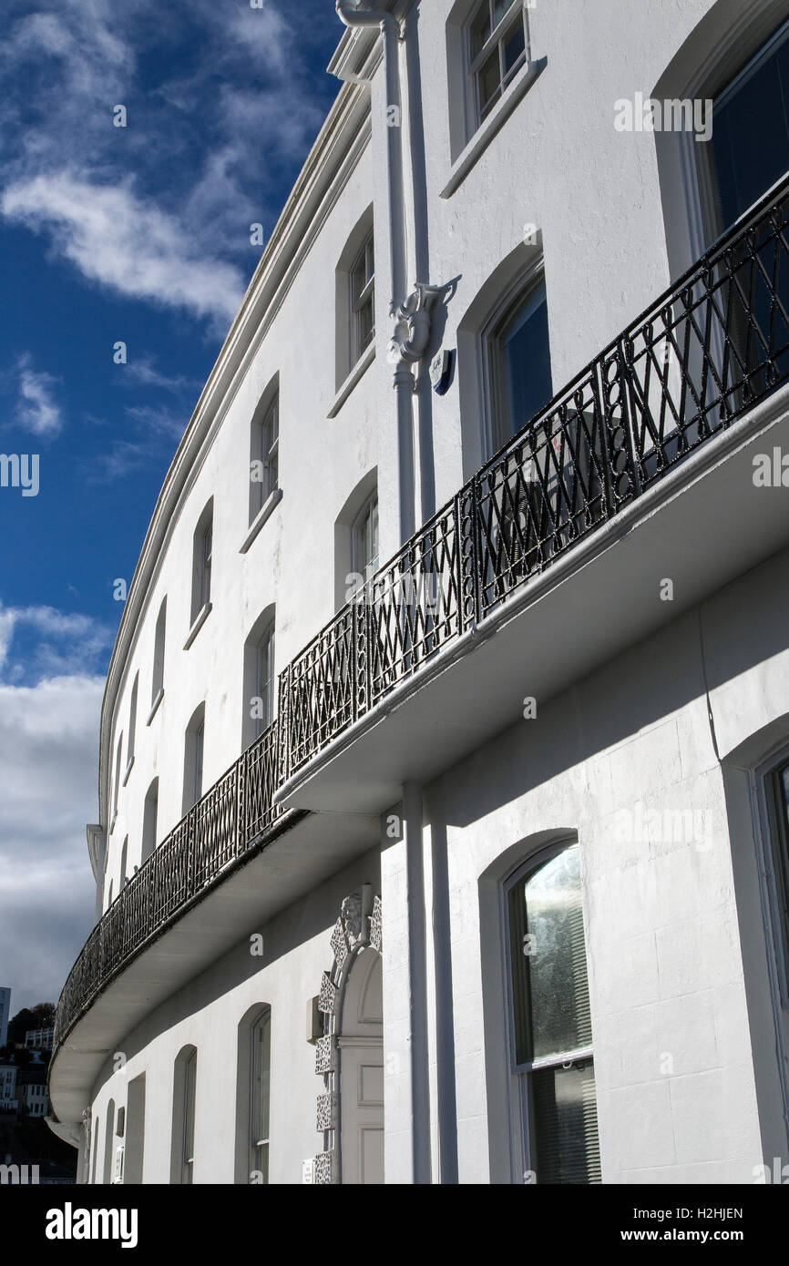 The terrace Torquay,Terraced house in use as offices. c1830s. Cement ...