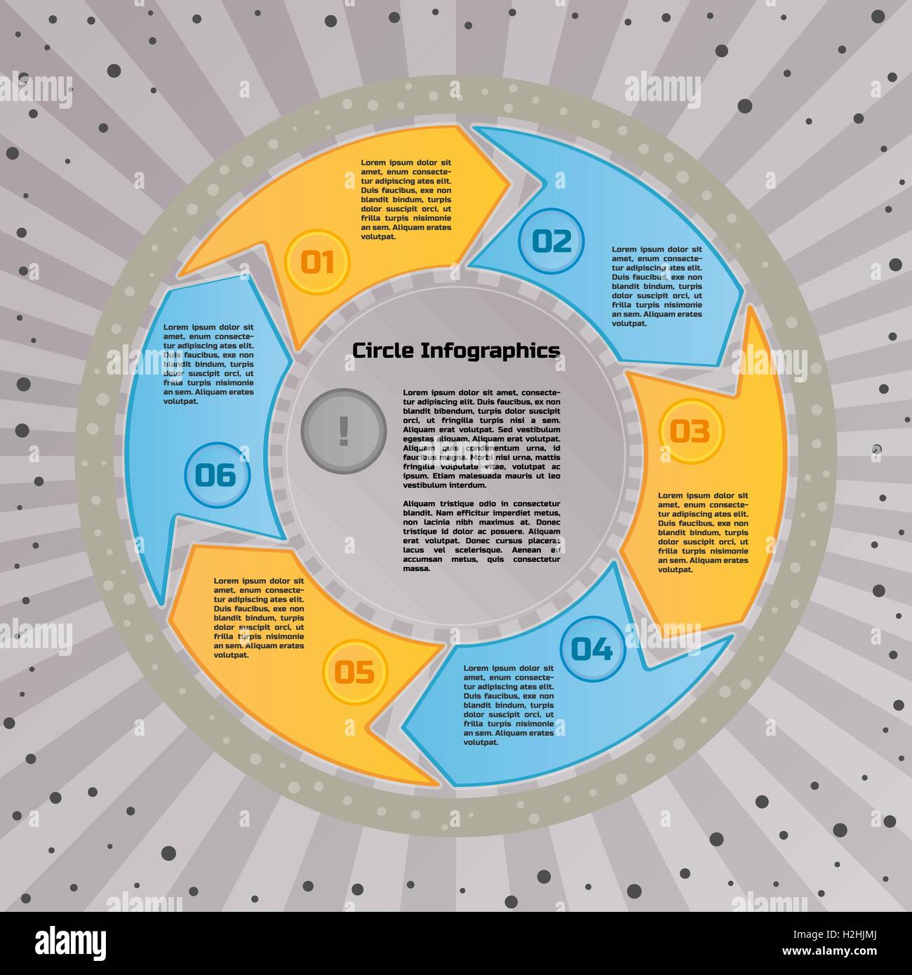 Circle diagram infographics six hi-res stock photography and images - Alamy