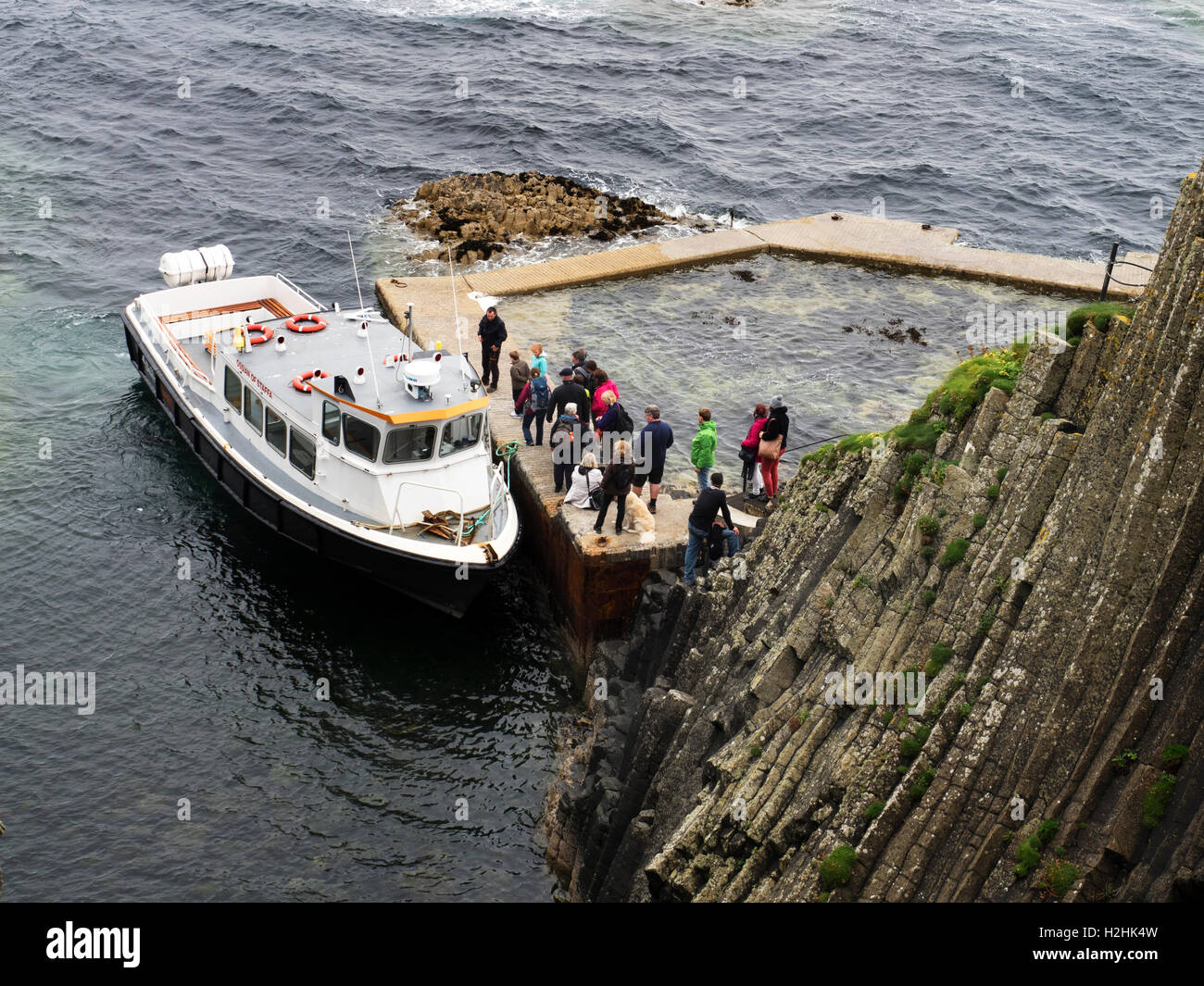 People Boarding a Tour Boat at the Landing Stage on Staffa Argyll and ...