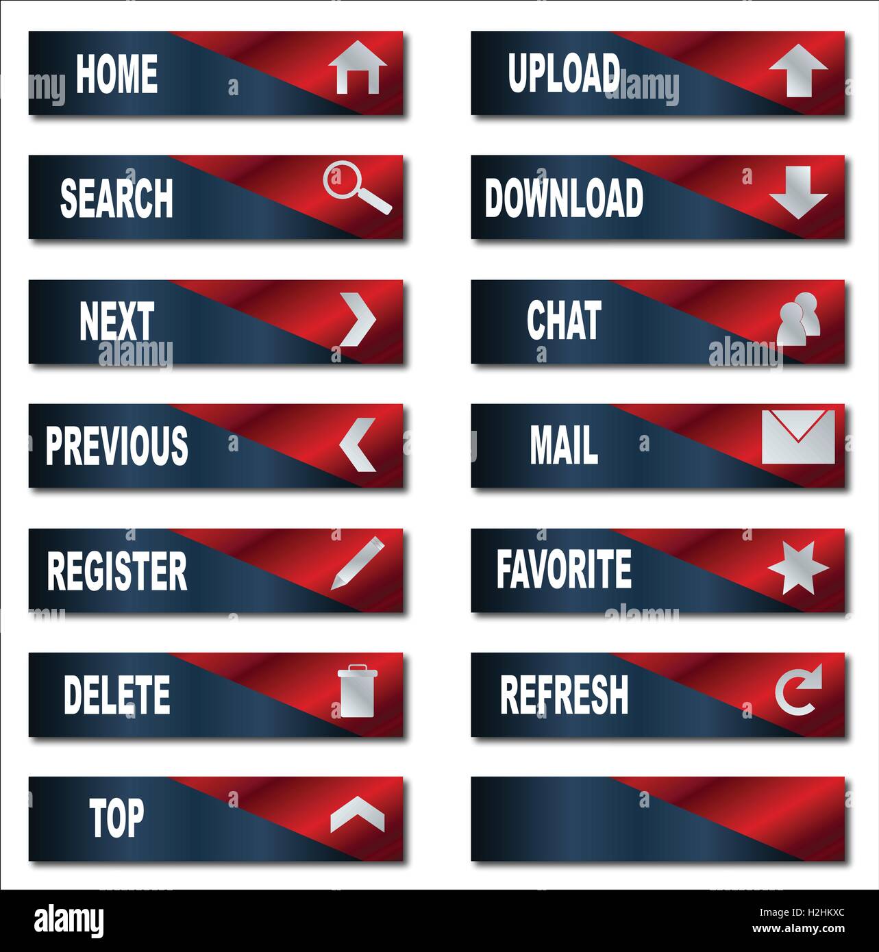 A group of typical web buttons with various icons Stock Vector Image ...