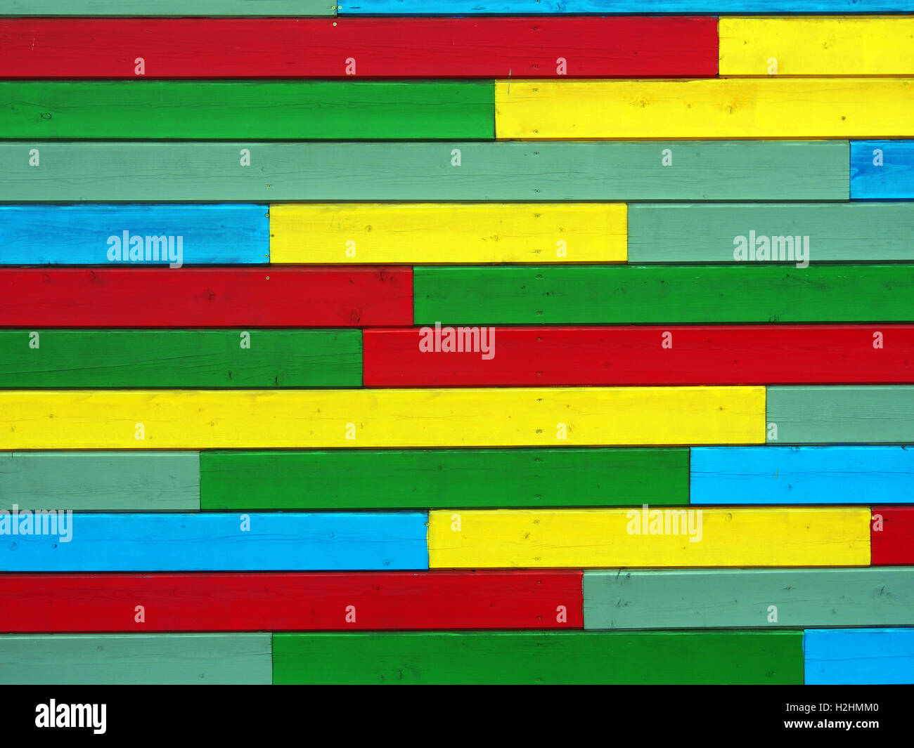 Wall from many color planks Stock Photo - Alamy