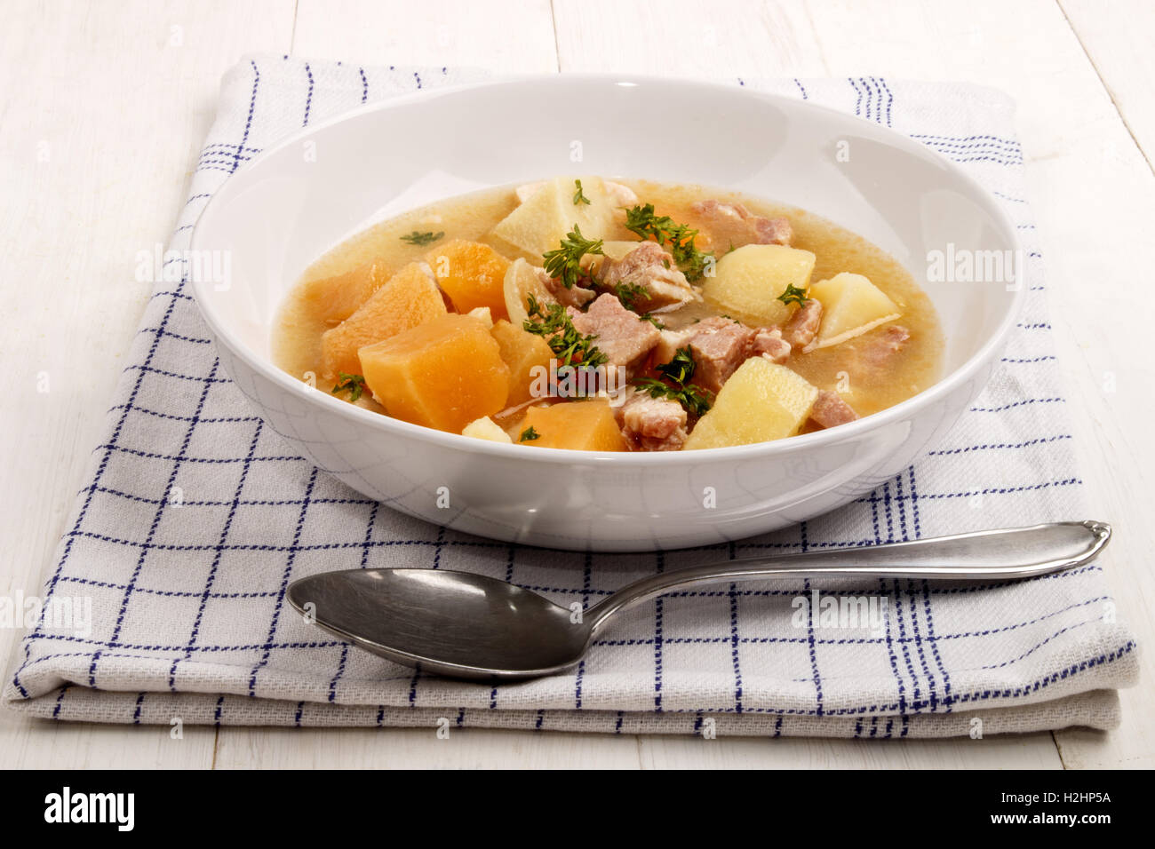 scottish specialty, stovies with potatoes, turnips, pork and parsley ...