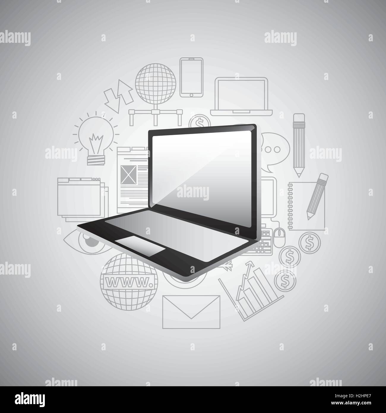 laptop computer technology icon Stock Vector Image & Art - Alamy