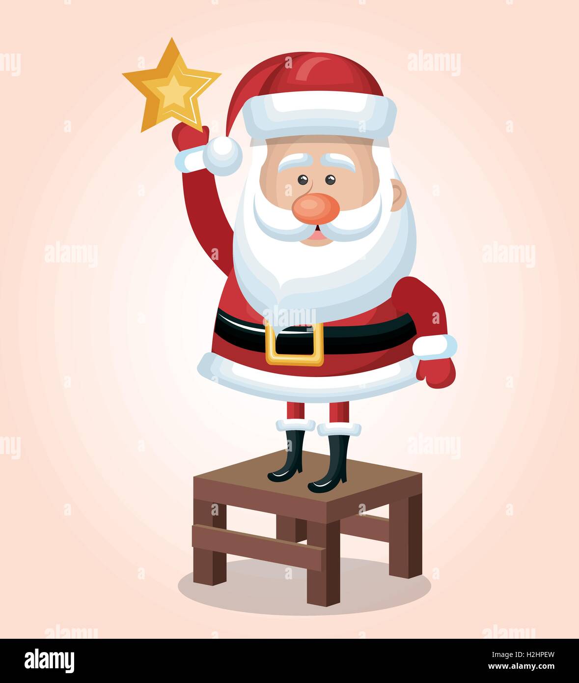 happy santa stand on chair with star golden Stock Vector Image & Art ...