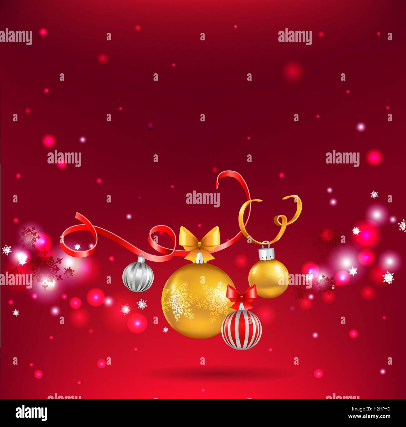 Christmas composition glossy ball Stock Vector Images - Alamy