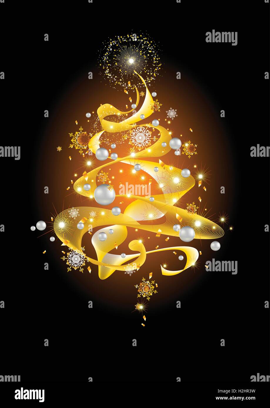 Christmas background black golden Stock Vector Images - Alamy
