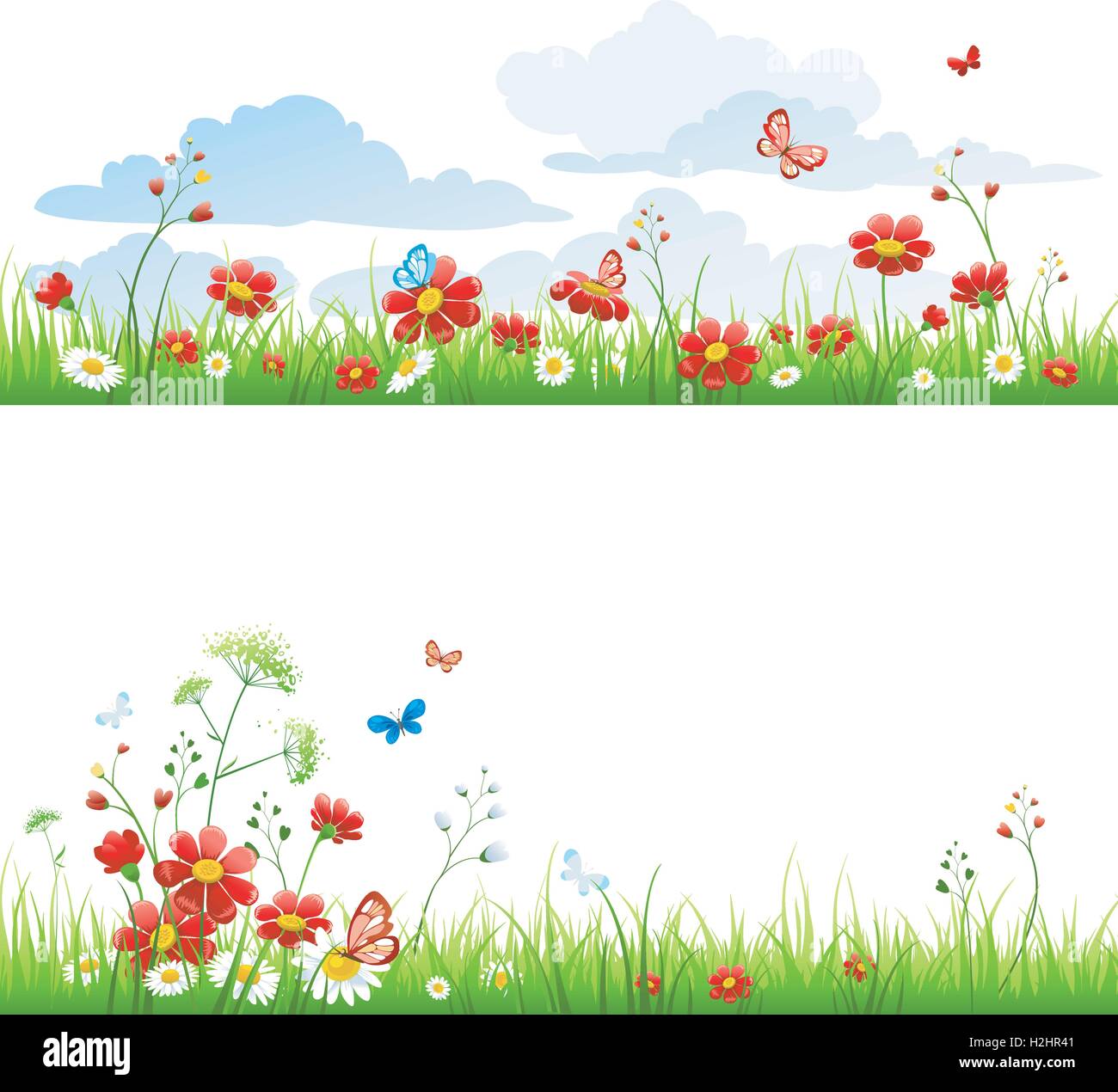 Grass and flowers Stock Vector Image & Art - Alamy