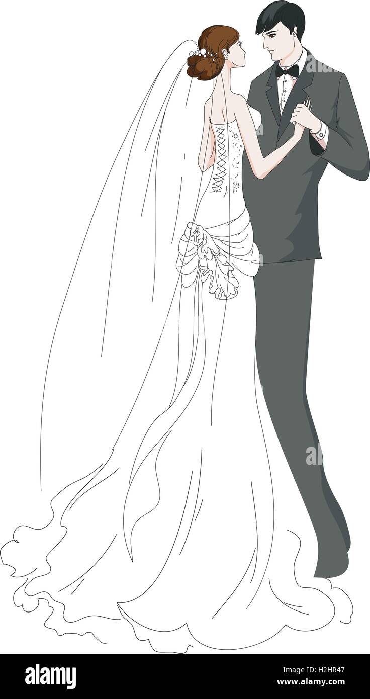 Bride groom ceremony dance Stock Vector Images - Alamy
