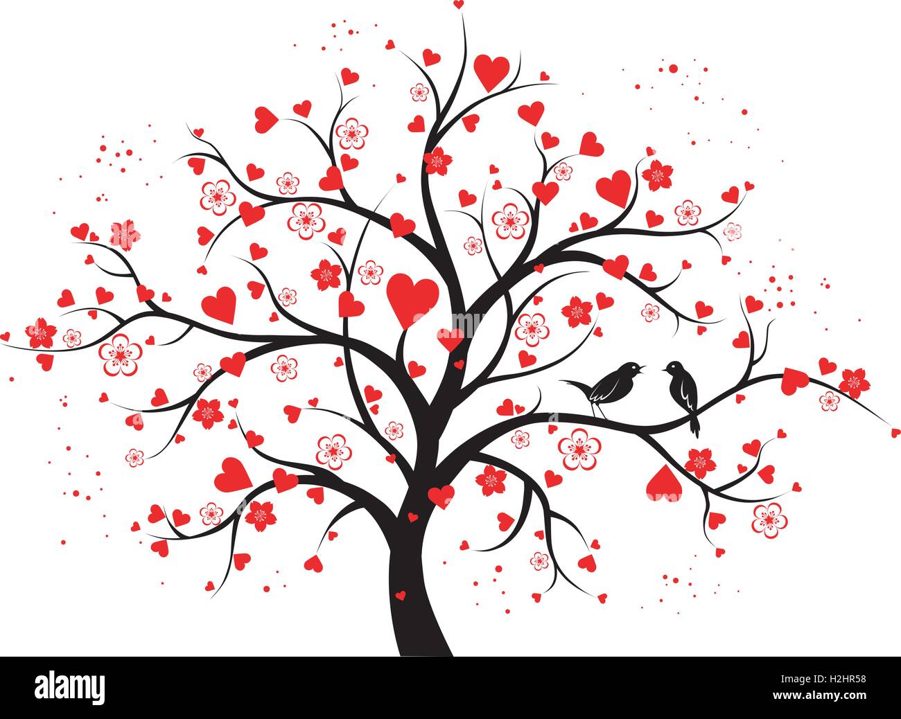 Love on tree Stock Vector Images - Alamy
