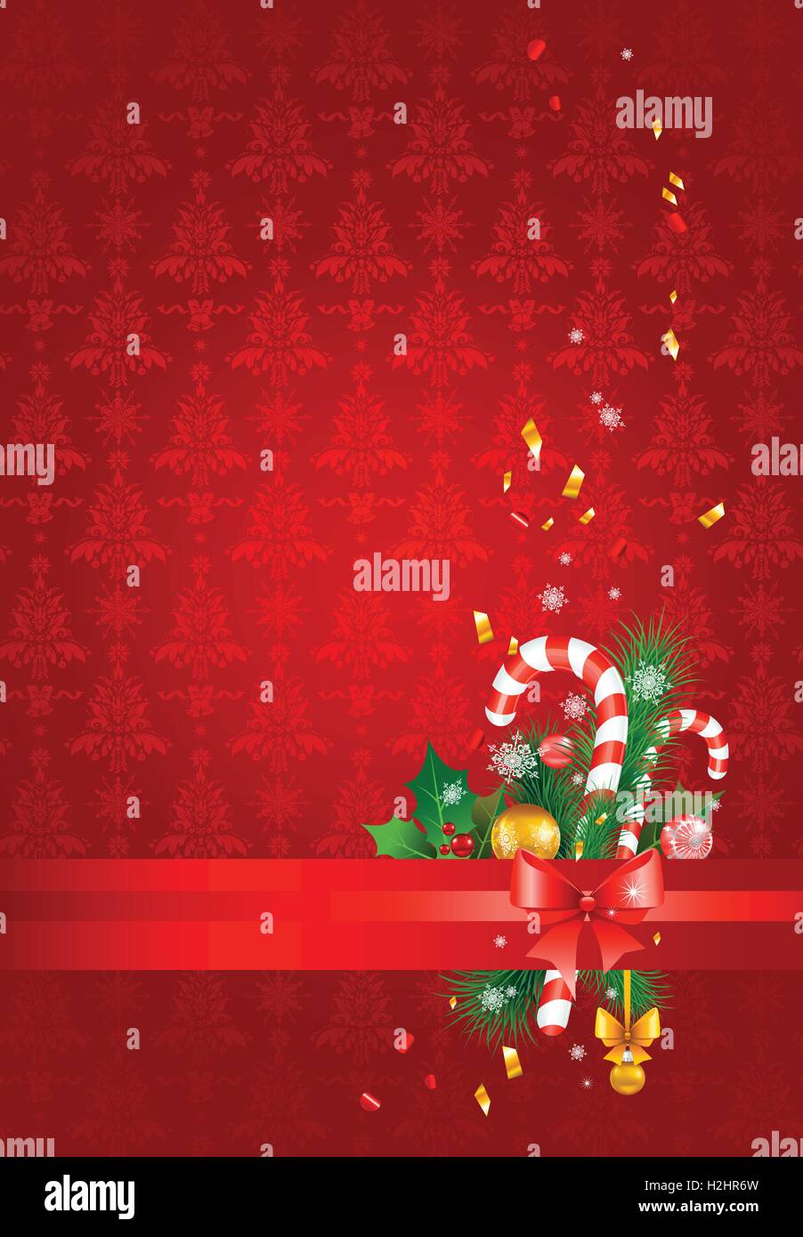 Red christmas background with decoration Stock Vector Image & Art - Alamy