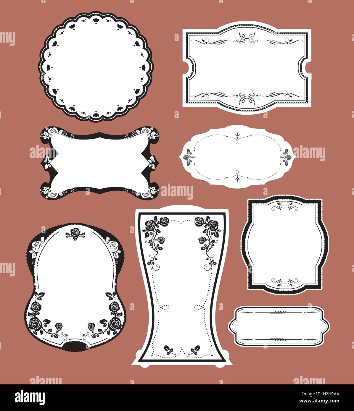 Set of retro frames Stock Vector Image & Art - Alamy