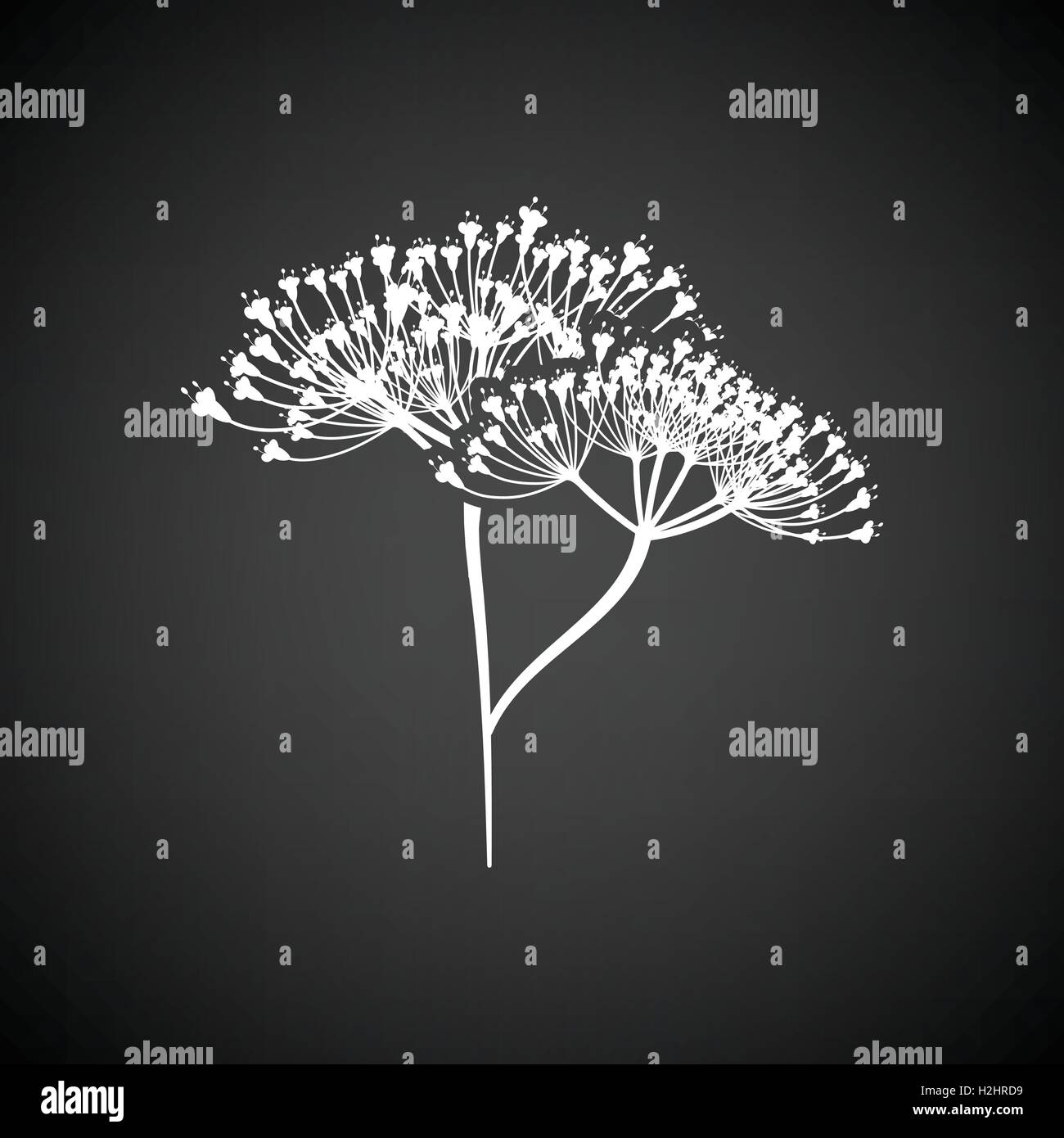 Dill icon. Black background with white. Vector illustration Stock ...