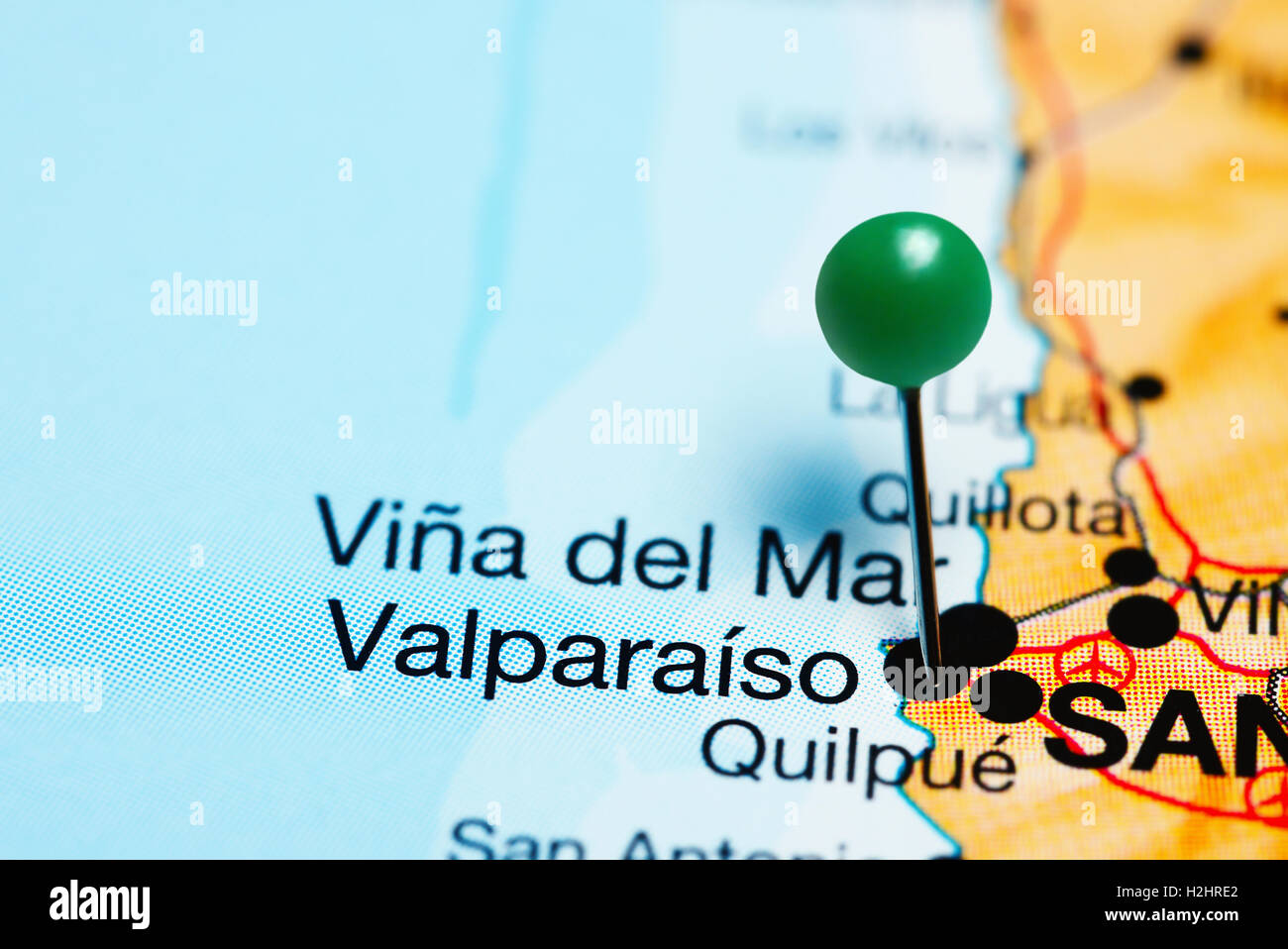 Valparaiso map hi-res stock photography and images - Alamy