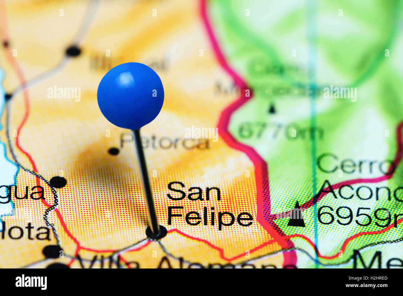San Felipe pinned on a map of Chile Stock Photo - Alamy