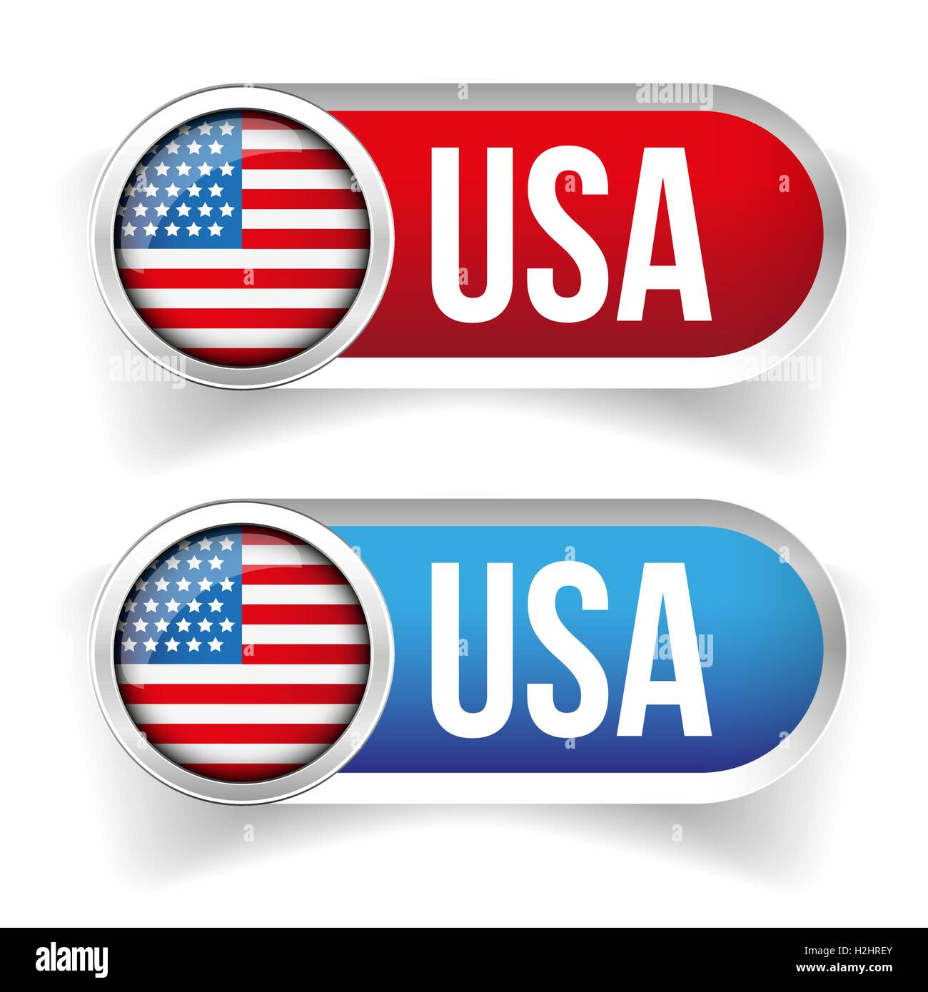 USA flag button vector set Stock Vector Image & Art - Alamy