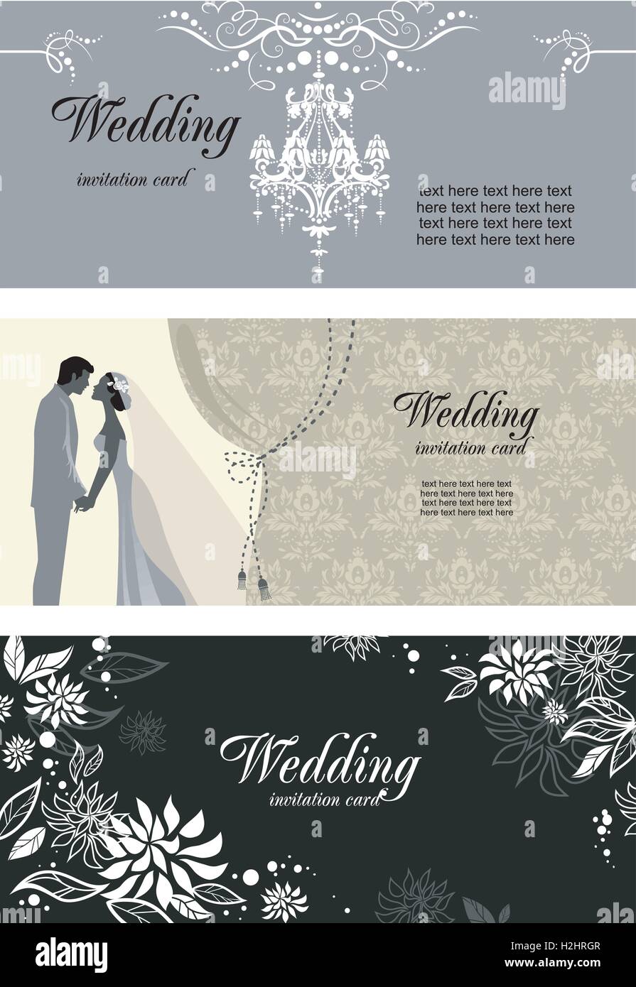 Three wedding cards Stock Vector Image & Art - Alamy