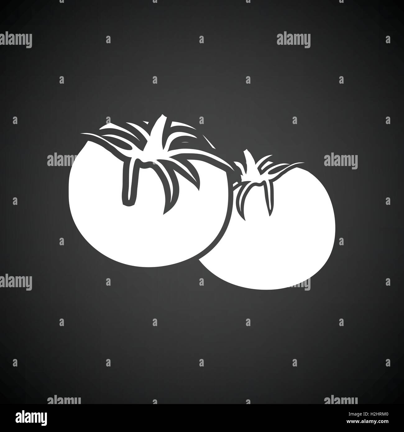 Tomatoes icon. Black background with white. Vector illustration Stock ...
