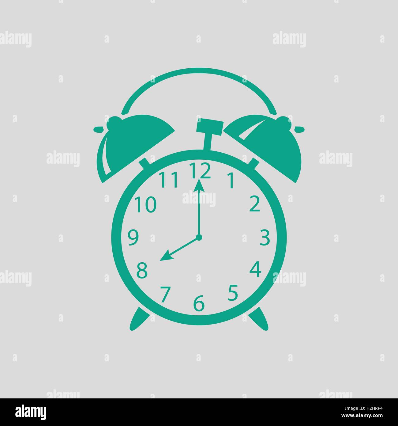 Alarm clock icon. Gray background with green. Vector illustration Stock ...