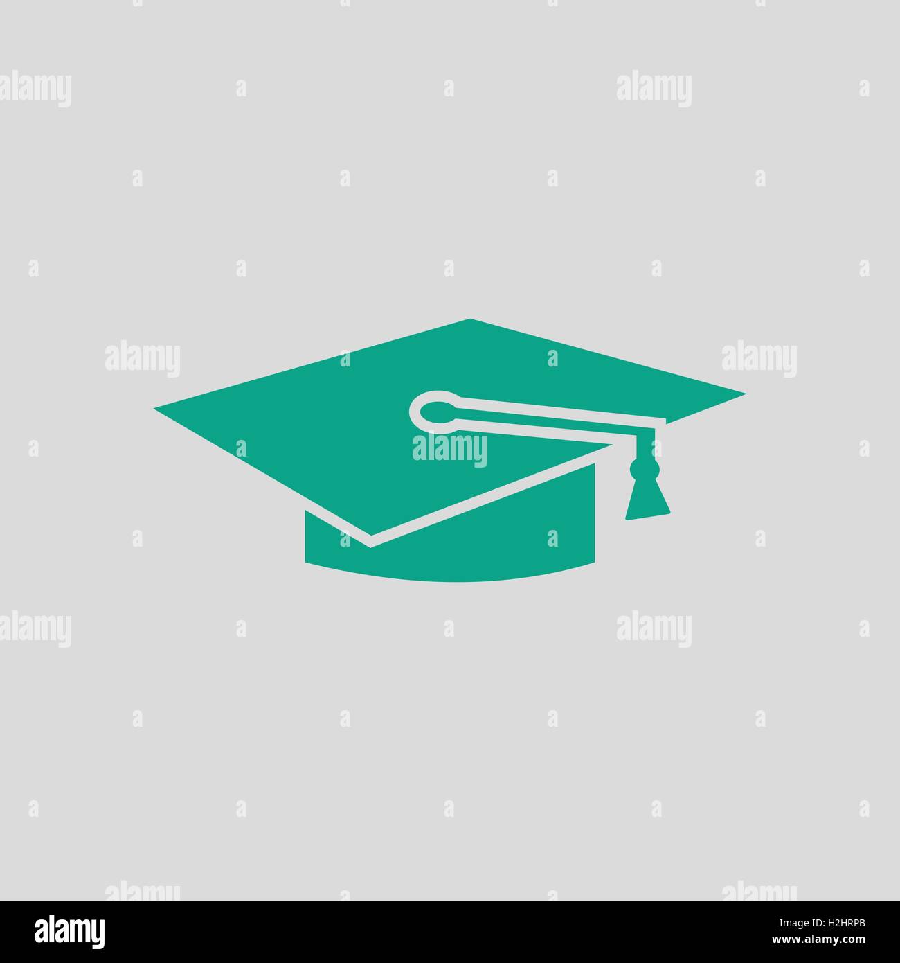 Graduation cap icon. Gray background with green. Vector illustration ...