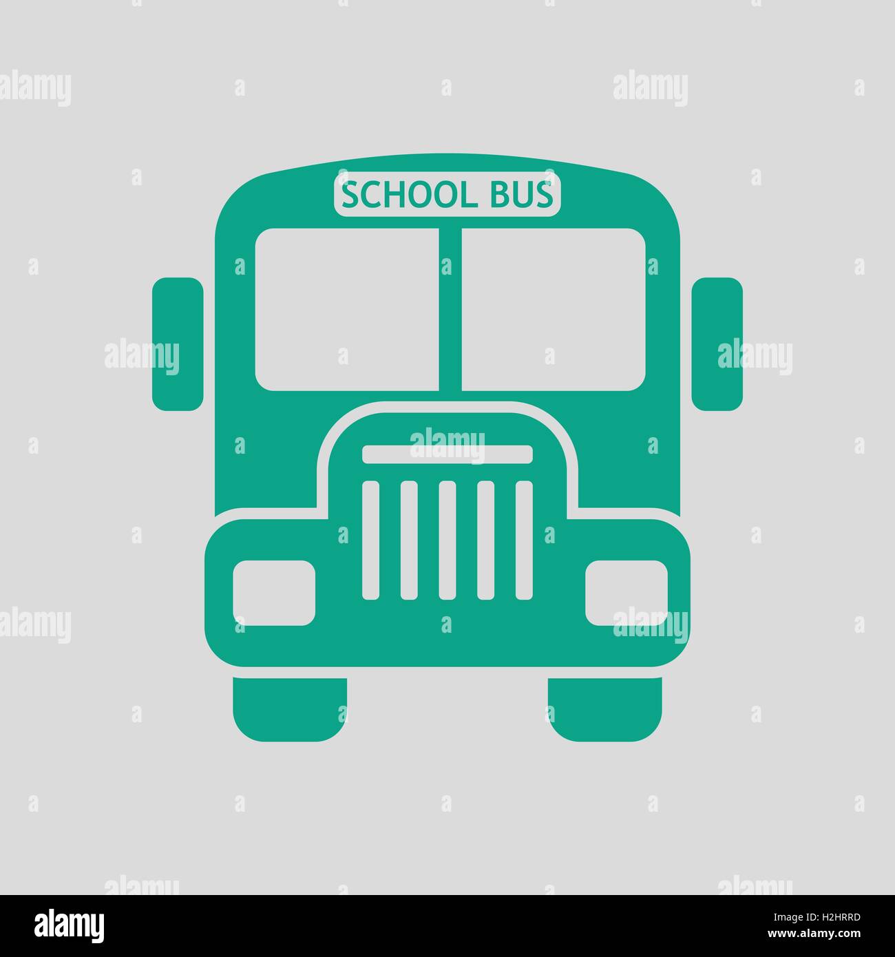 School bus icon. Gray background with green. Vector illustration Stock ...