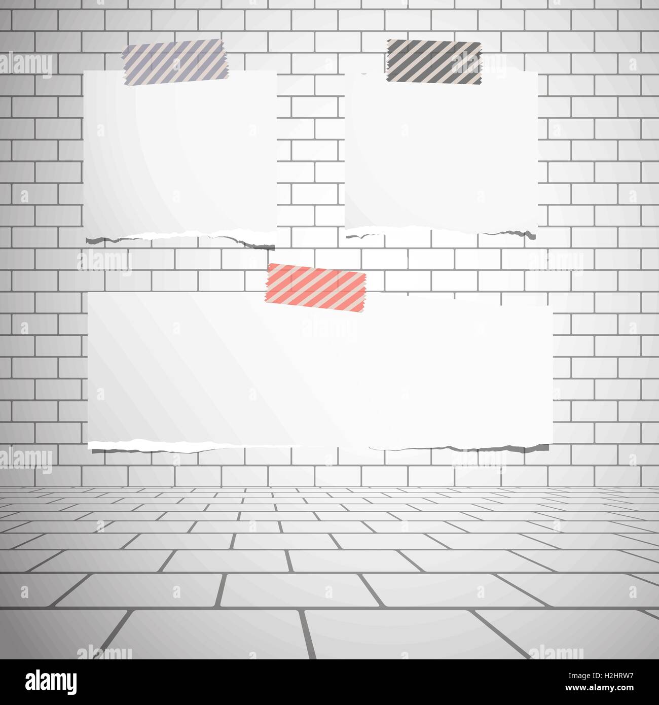 Sheets paper on wall Stock Vector Images - Alamy