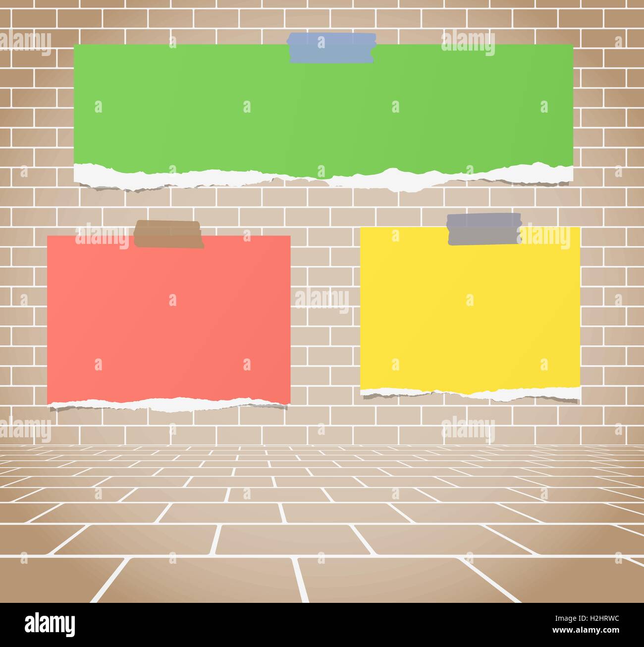 Sheets paper on wall Stock Vector Images - Alamy