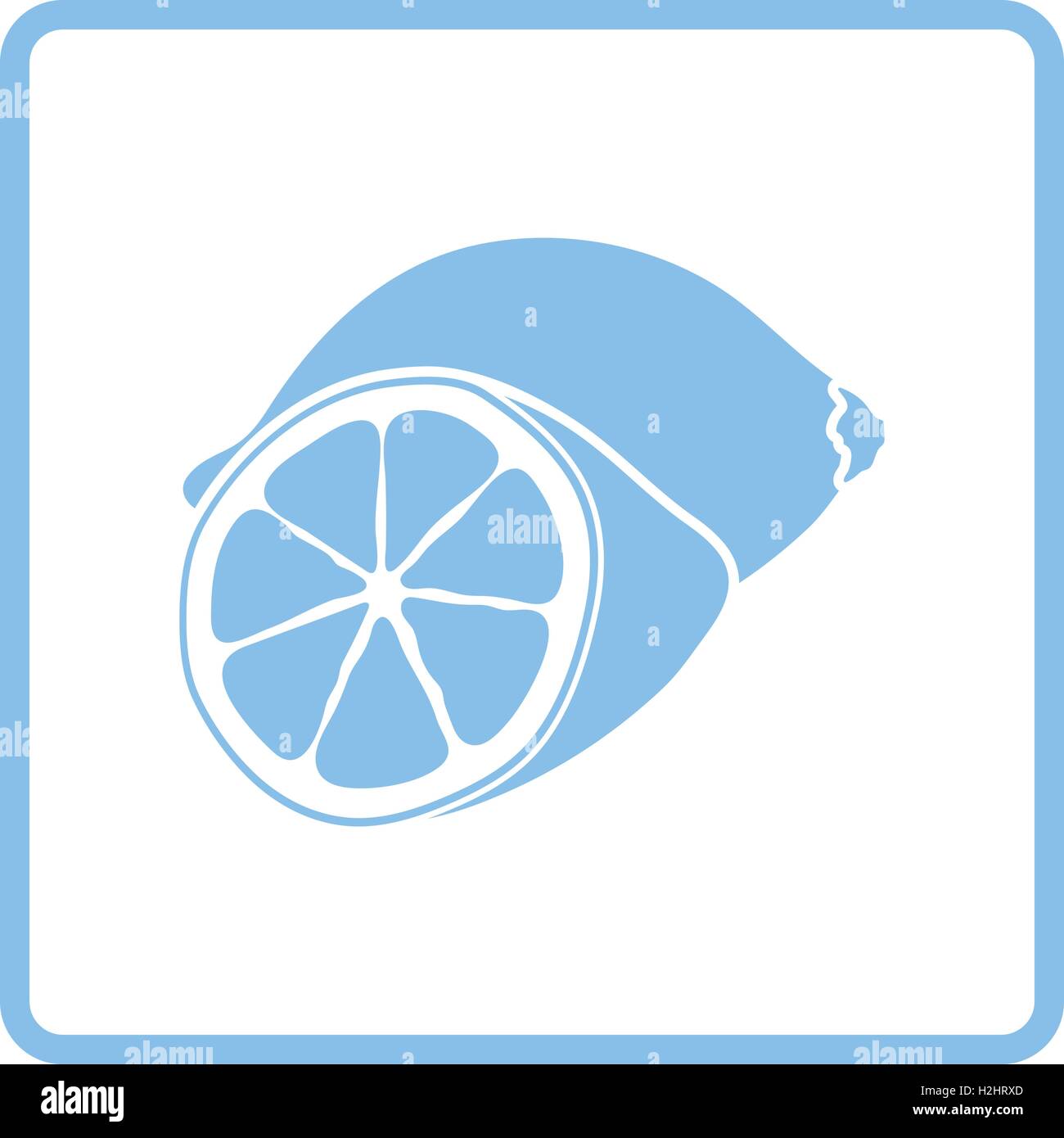 Lemon icon. Blue frame design. Vector illustration Stock Vector Image ...