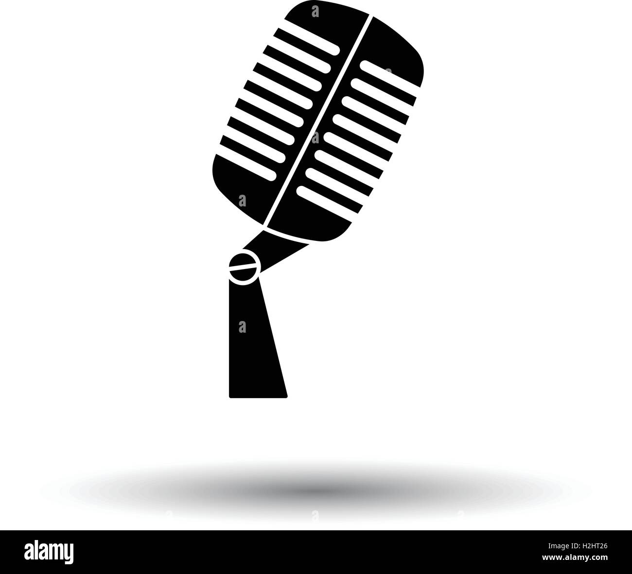 Old microphone icon. White background with shadow design. Vector ...