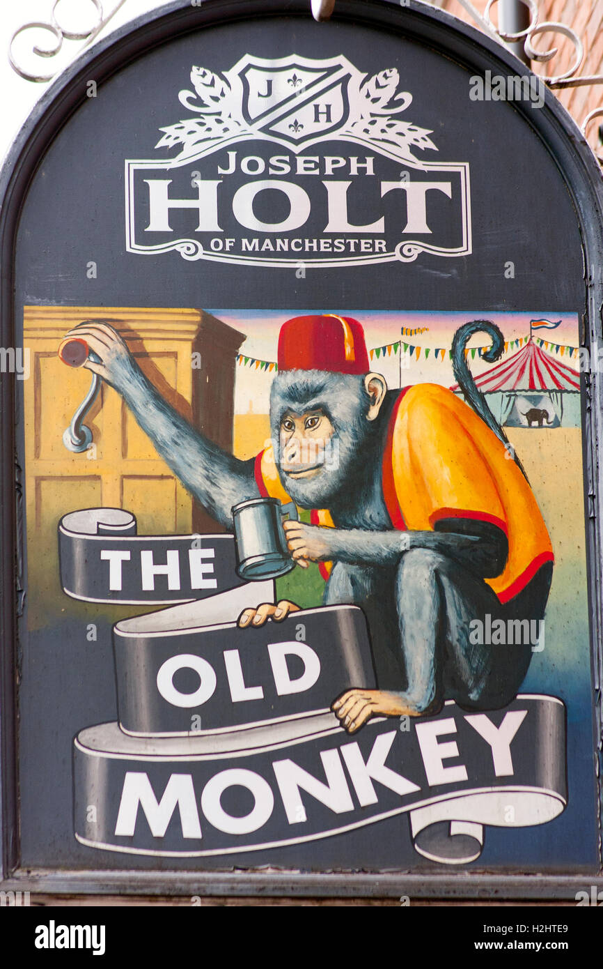 The Old Monkey Public House Sign Stock Photo - Alamy