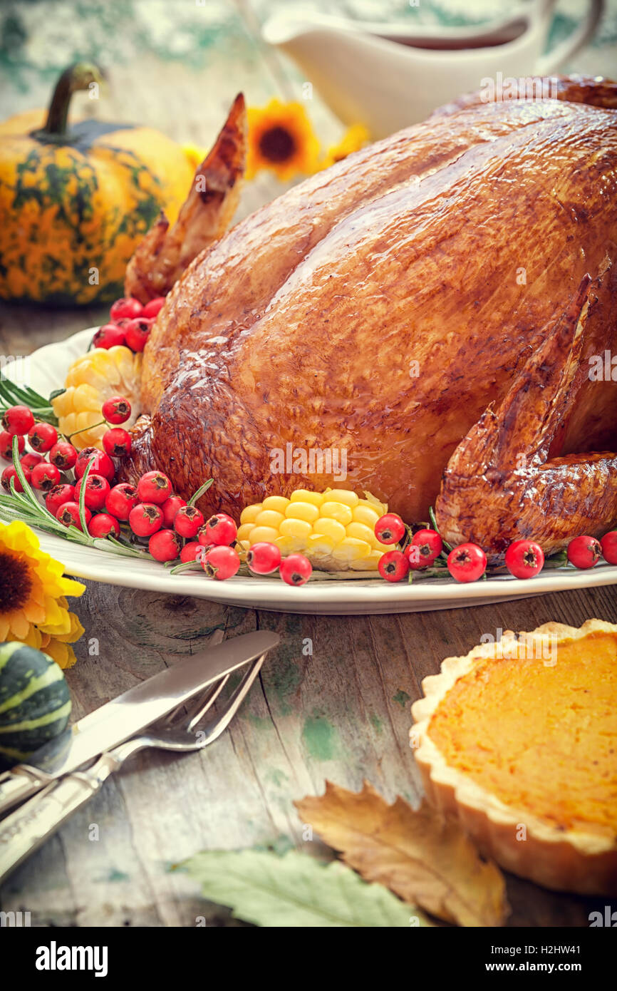 Thanksgiving Turkey dinner Stock Photo - Alamy