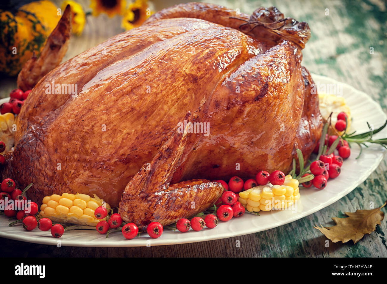 Thanksgiving Turkey dinner Stock Photo - Alamy