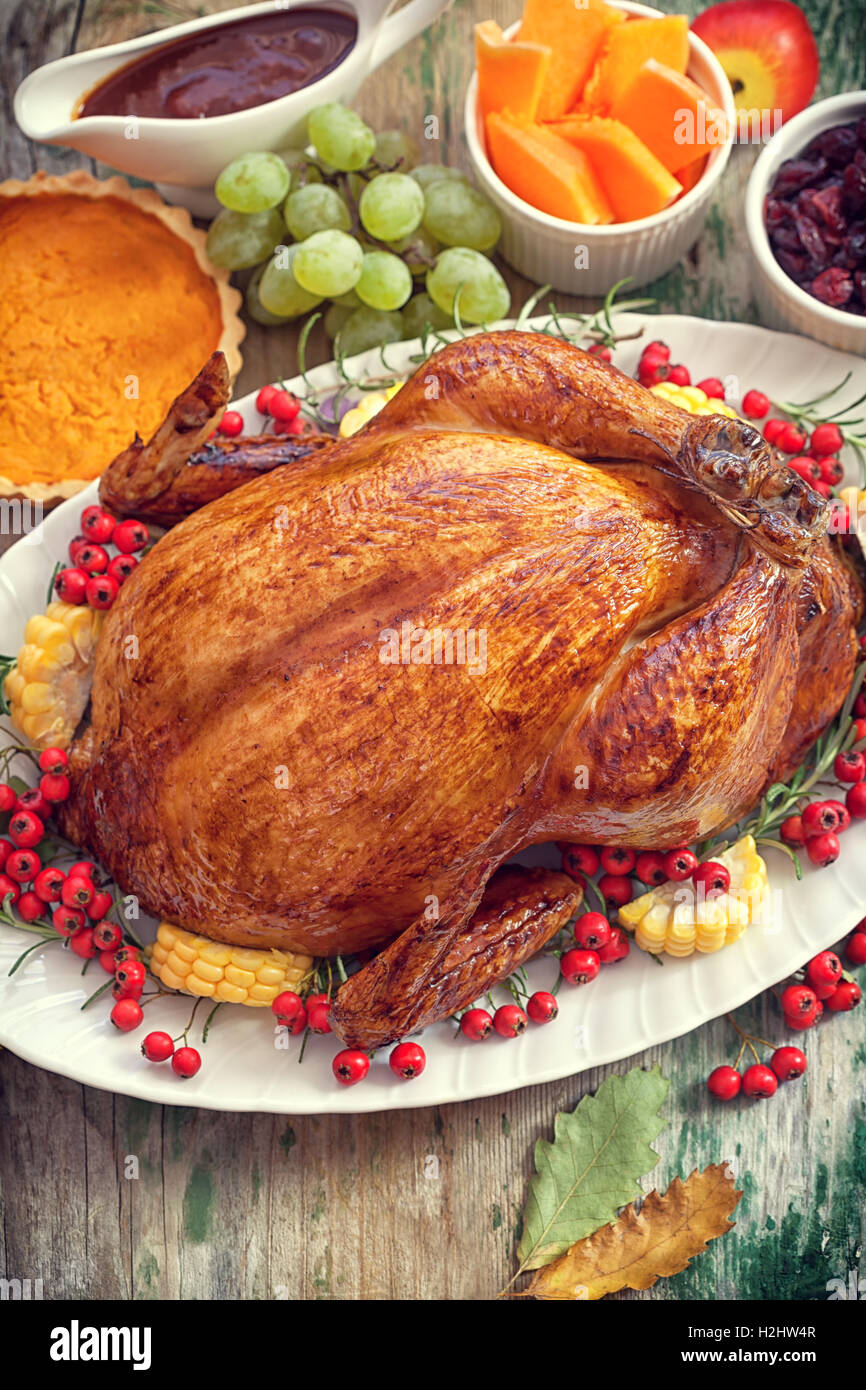 Thanksgiving Turkey dinner Stock Photo - Alamy