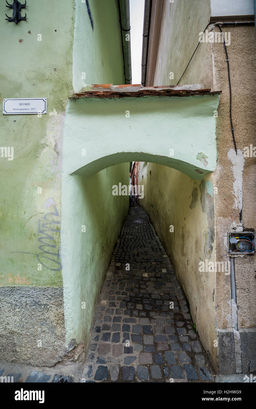 80m long Strada Sforii (Rope Street also called String Street) in ...