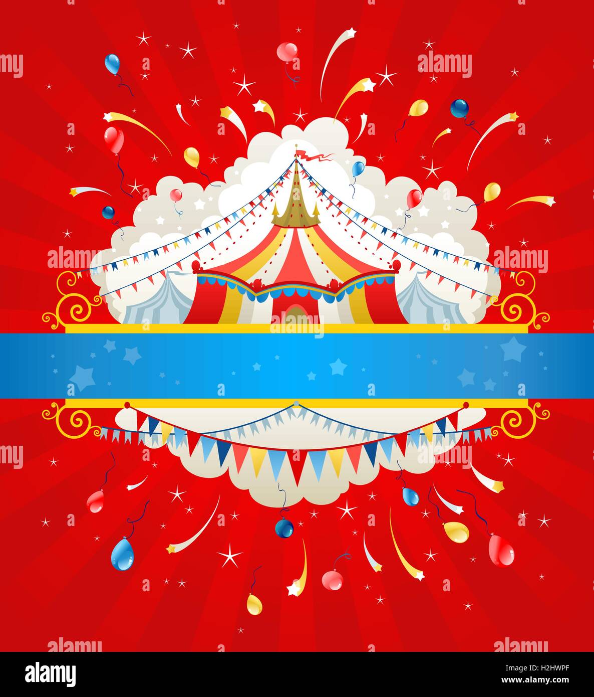 Blue and yellow circus tent Stock Vector Images - Alamy