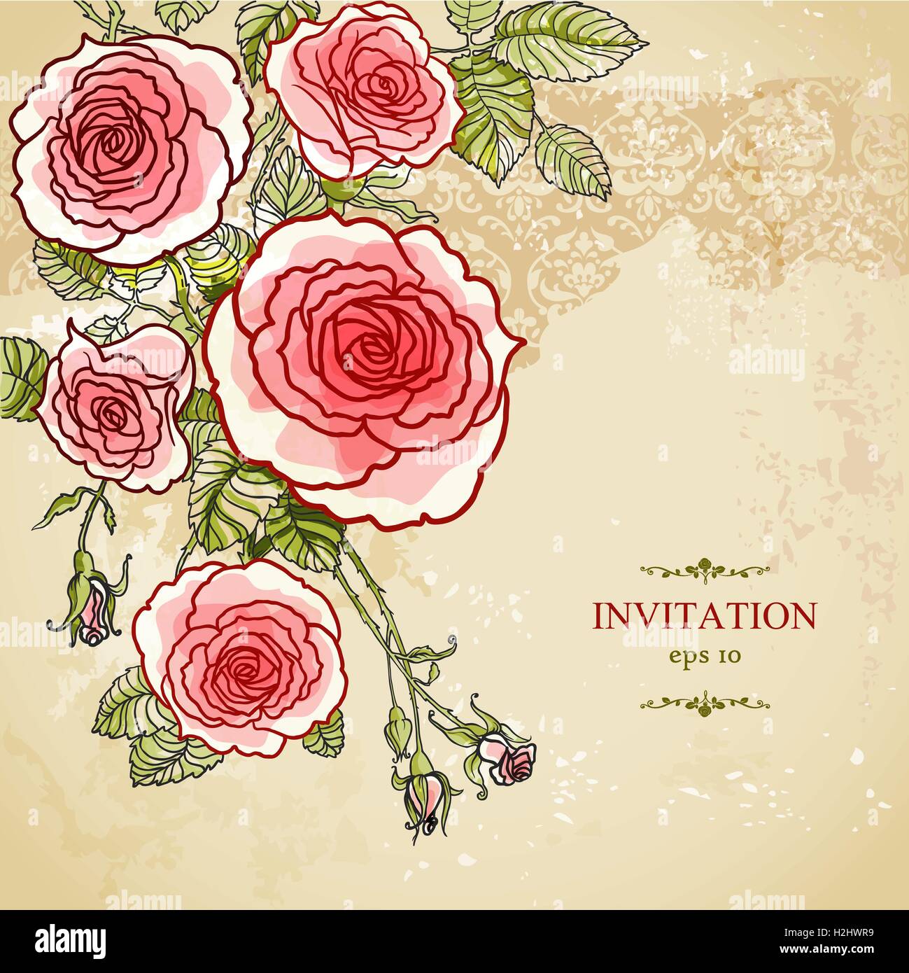 Floral invitation background Stock Vector Image & Art - Alamy