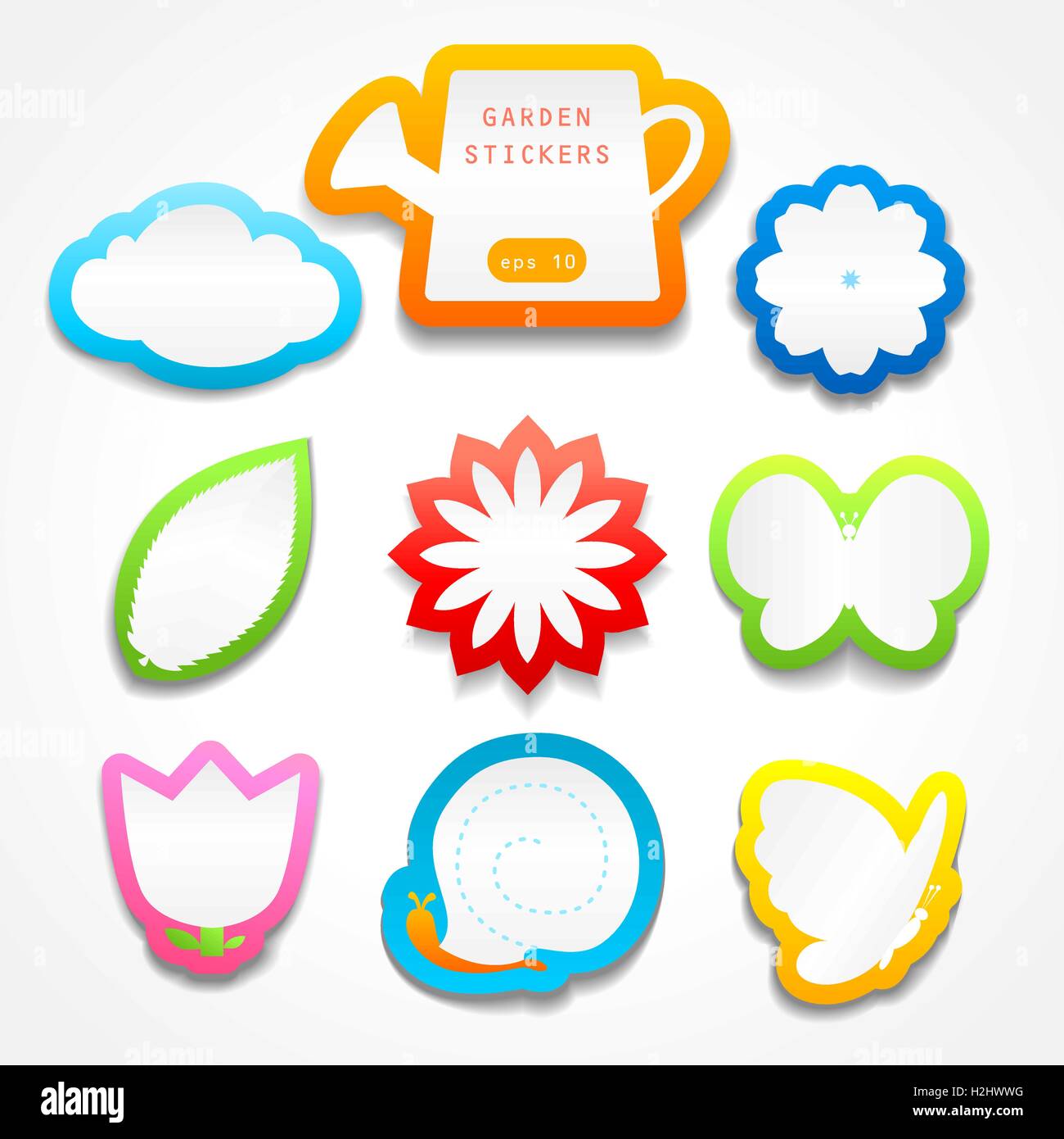 Set of garden stickers Stock Vector Image & Art - Alamy