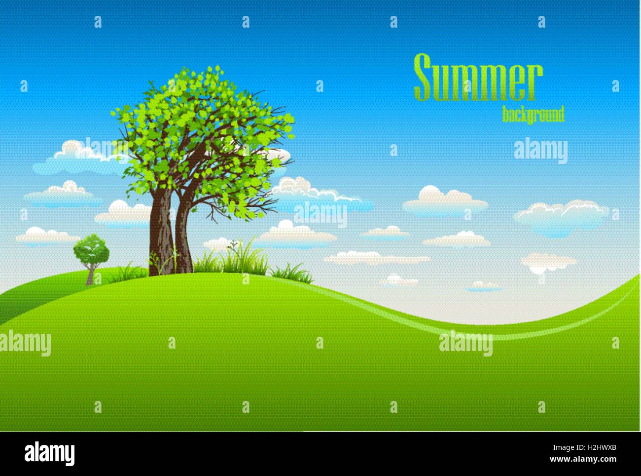 Summer background with tree Stock Vector Image & Art - Alamy