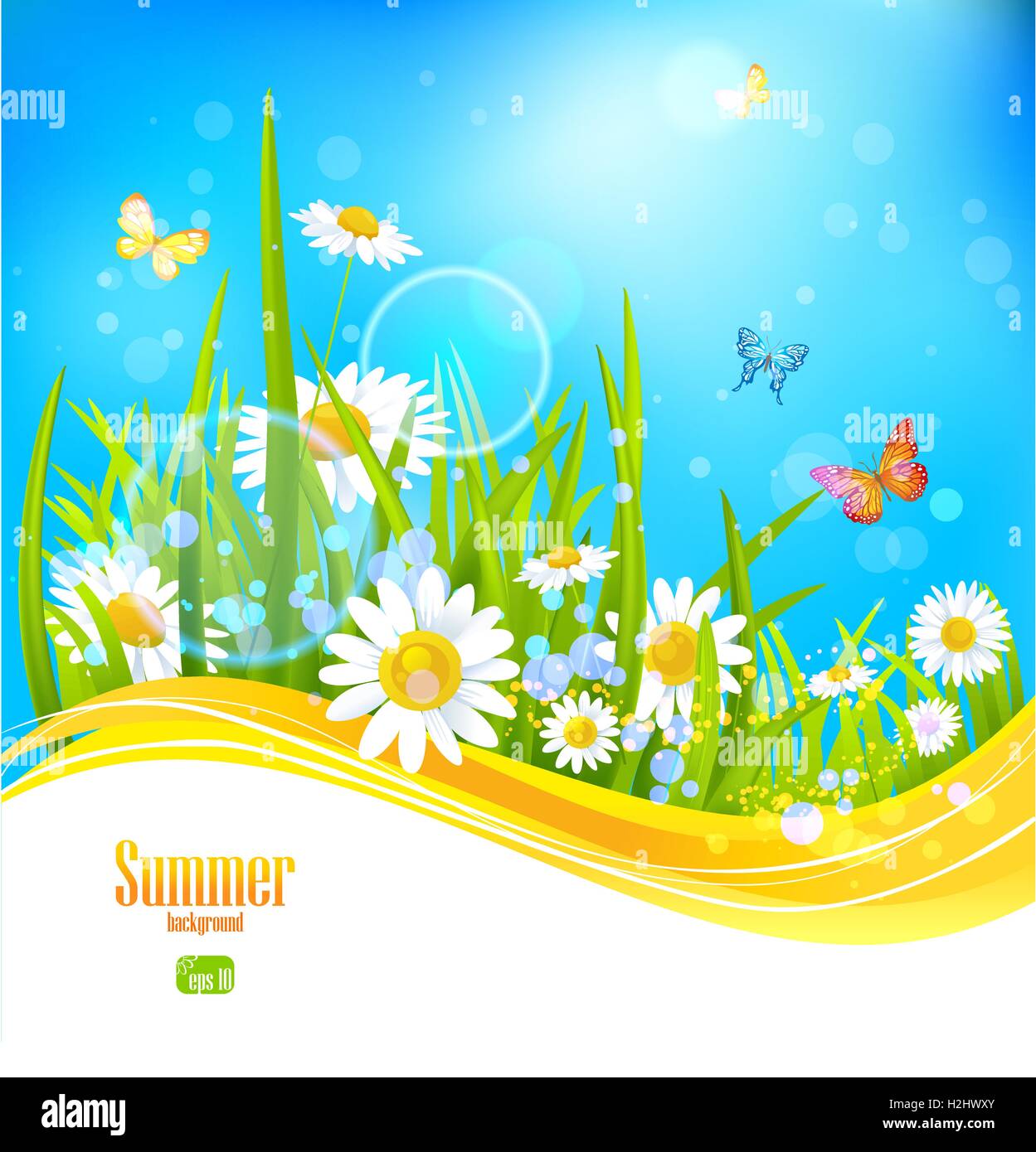 Sunny bright background with blue sky Stock Vector Image & Art - Alamy