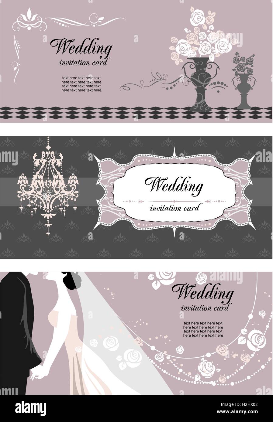 Wedding cards with space for text Stock Vector Image & Art - Alamy