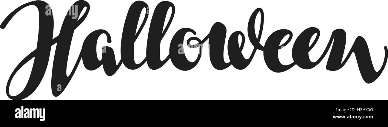 Halloween inscription calligraphy. Hand drawn lettering. Vector ...