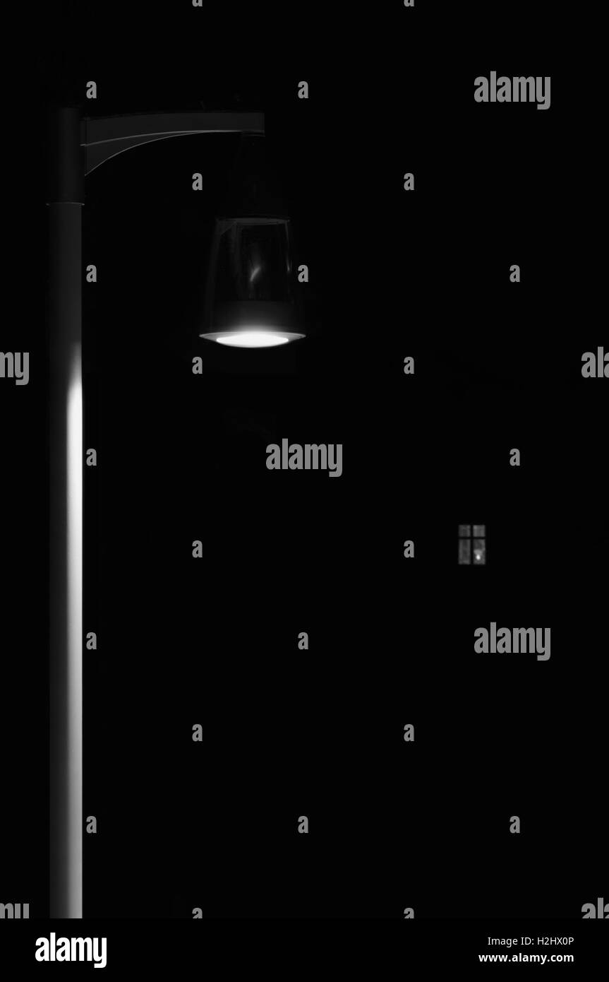 Bright Lit Outdoor Lantern Lamp Pole Post, Lonely Concept Solitude ...