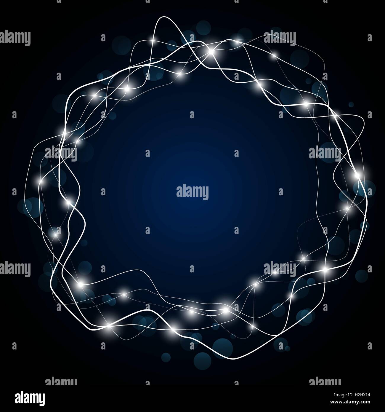 Lightning vector round text frame blue background Stock Vector Image ...