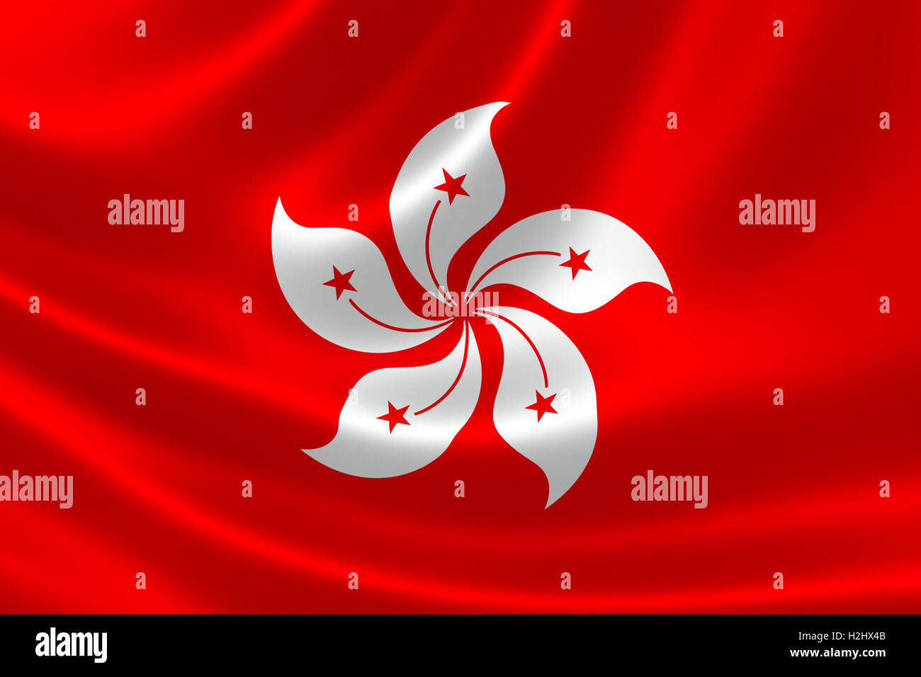 3D rendering of the Hong Kong SAR flag on silky satin Stock Photo - Alamy