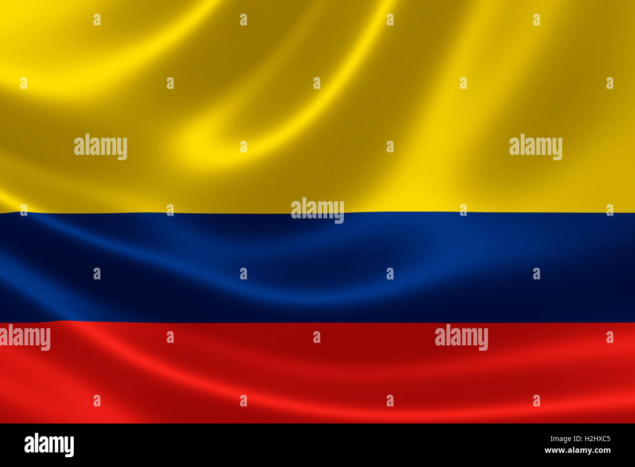 3D rendering of the flag of Colombia on satin texture Stock Photo - Alamy