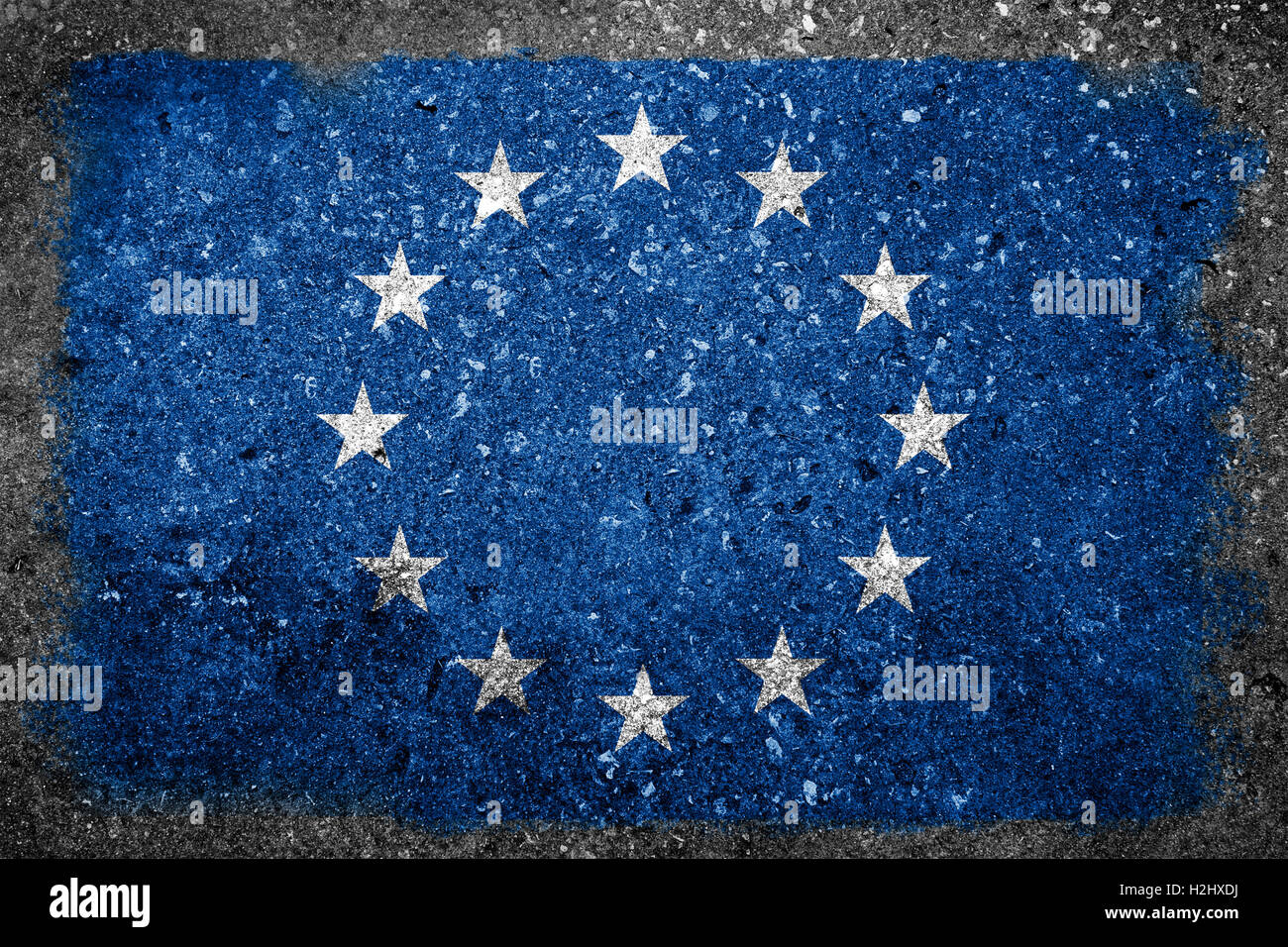 Flag of the European Union painted on a wall Stock Photo - Alamy