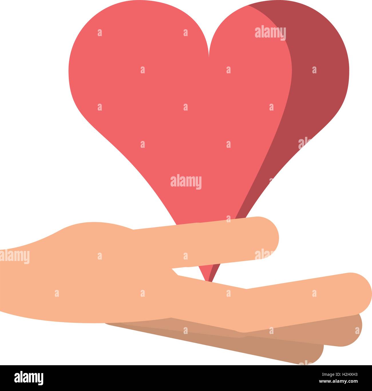 Isolated hand and heart design Stock Vector Image & Art - Alamy