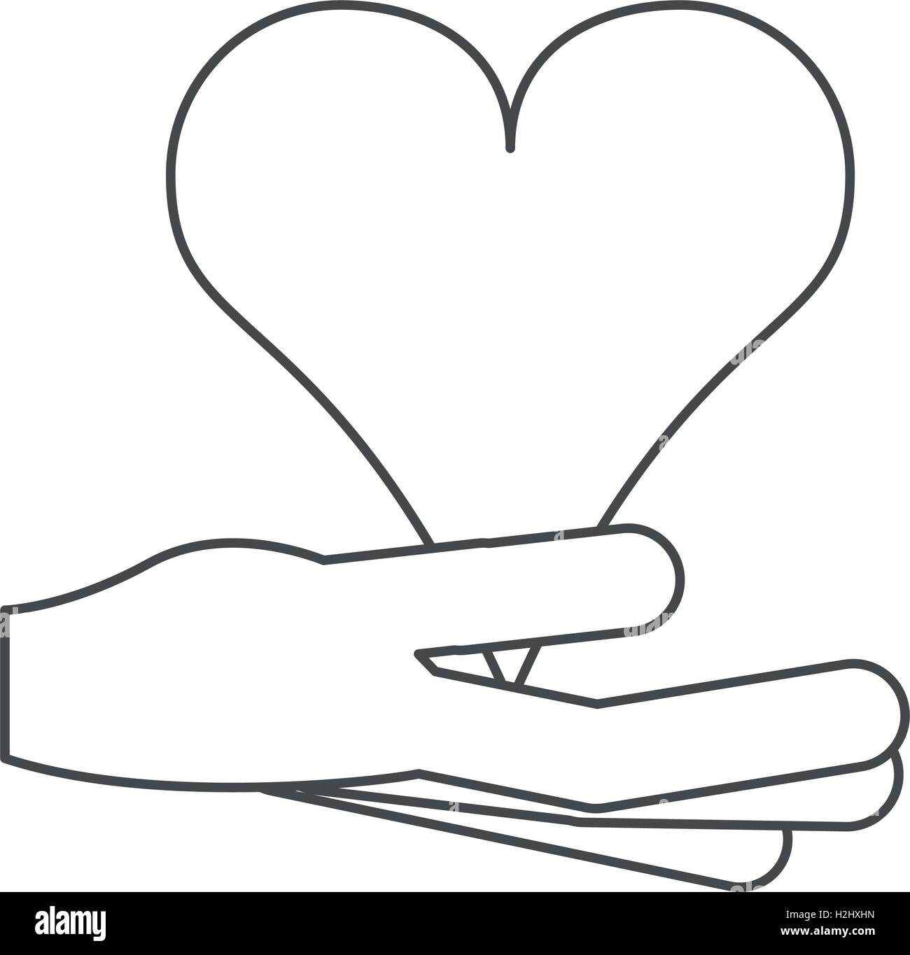 Isolated hand and heart design Stock Vector Image & Art - Alamy