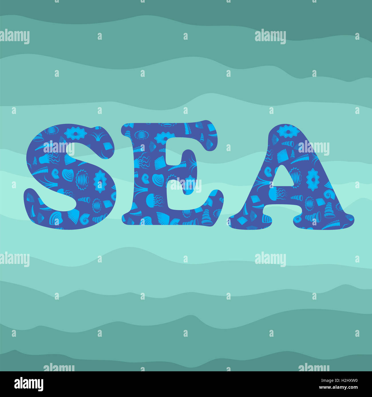 Shell Silhouette Decorative Letters Sea Stock Photo - Alamy